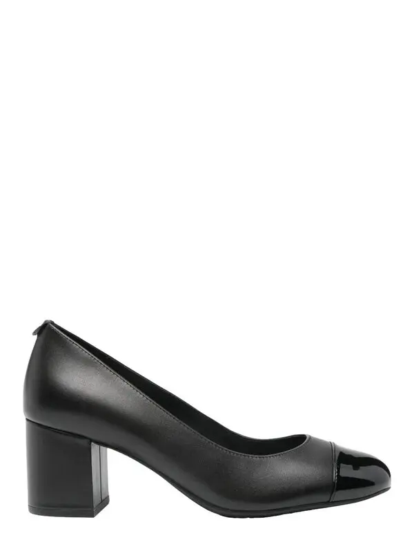 Michael Kors Leather Pumps With Block Heel - Black