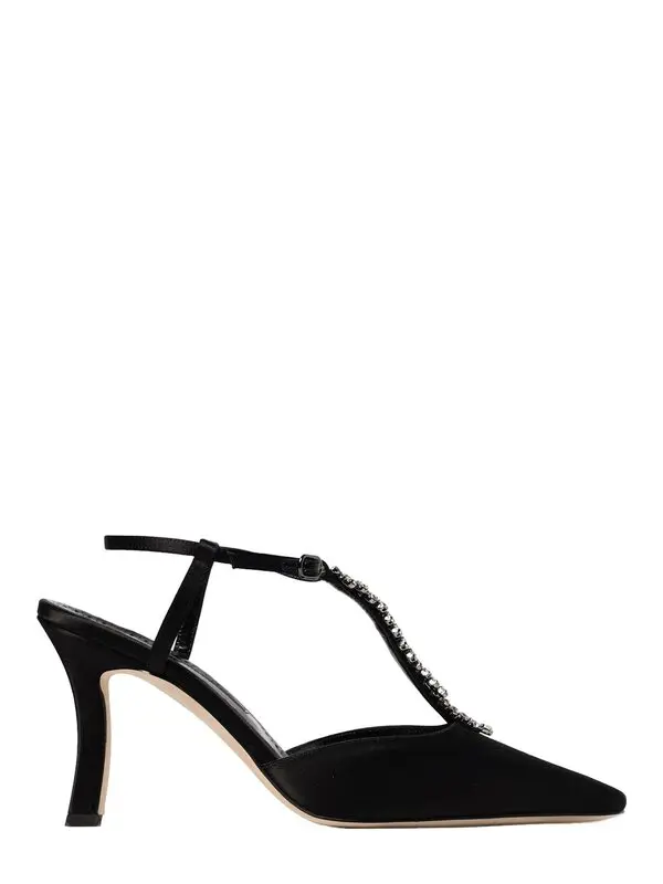 Manolo Blahnik Pointed Toe T-bar Pumps - Black