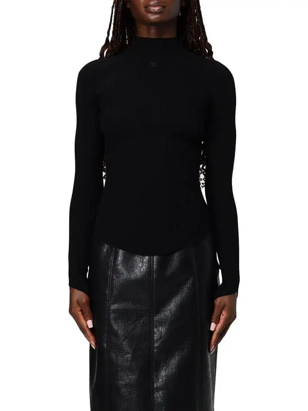 COURREGES Long Sleeve Sweater - Black