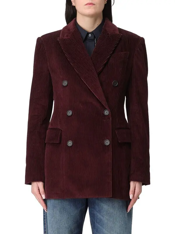 Brunello Cucinelli Double Breasted Jacket - Wine
