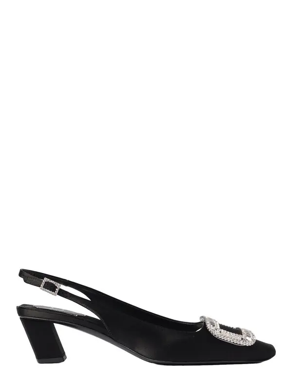 ROGER VIVIER Slingback Pumps With Jeweled Buckle - Black