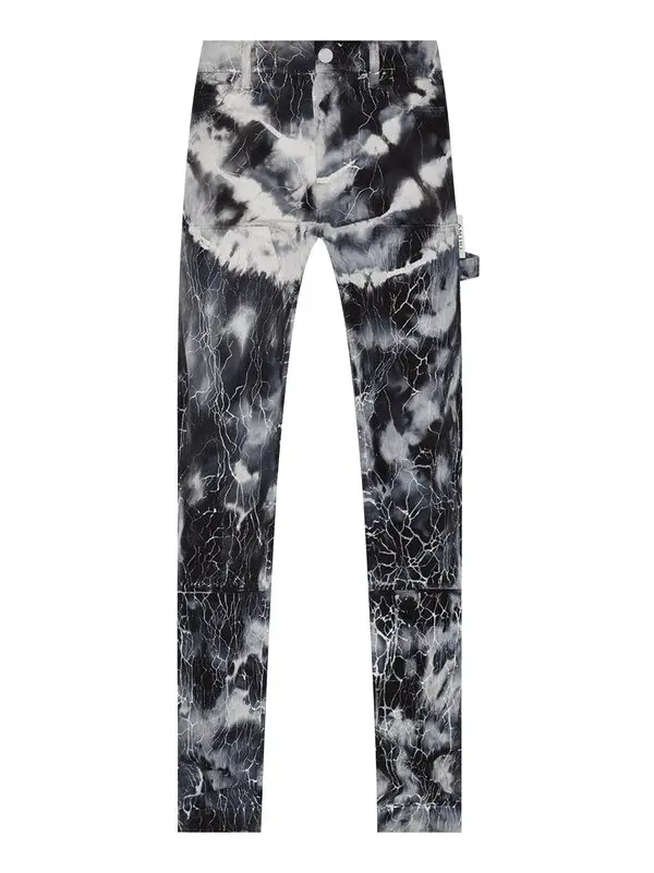Amiri Cracked Tie Dye Carpenter Jean - Black