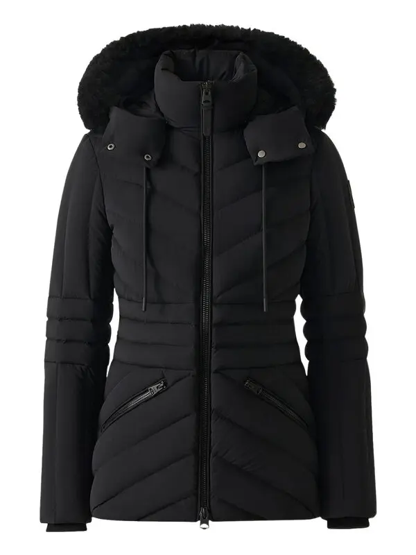 Mackage Quilted Down Jacket With Detachable Hood - Black