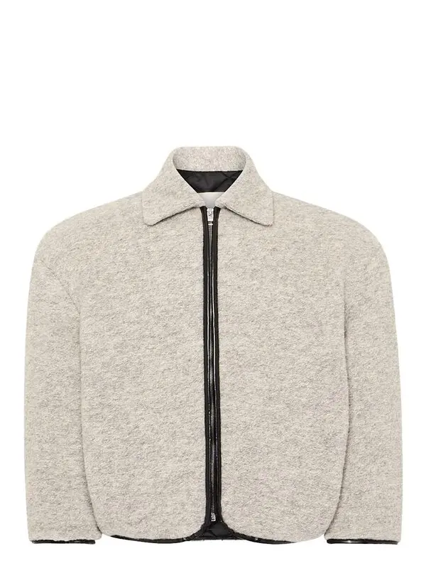 JW Anderson Contrast-trim Zip Jacket - Light Grey Melange