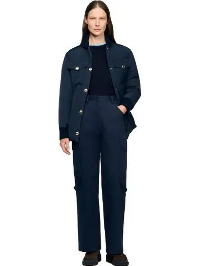 Sandro Wide-leg Cargo Trousers - Blue / Navy