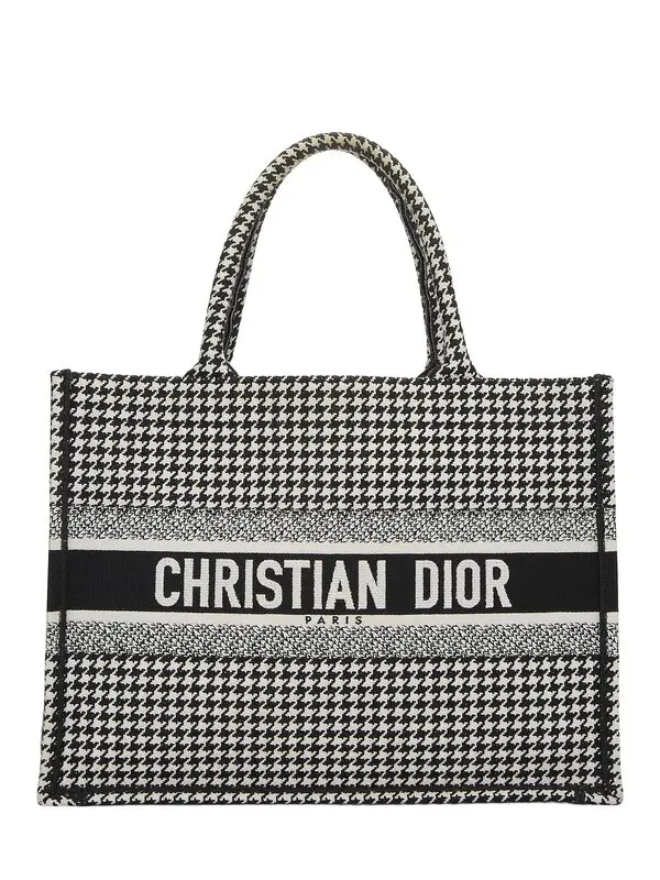 Dior Houndstooth Book Tote - Black