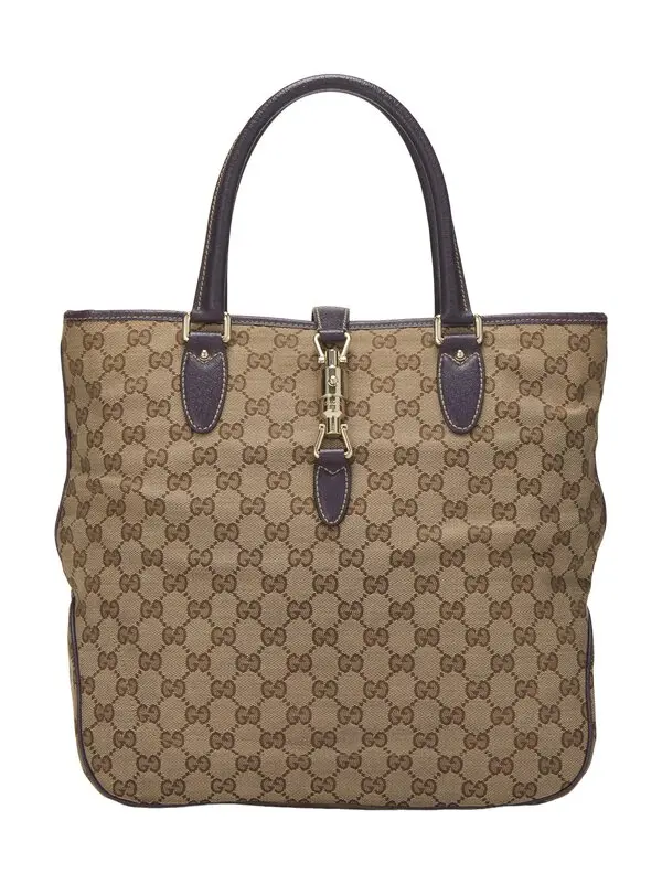 Gucci Original Gg Piston Lock Tote - Purple