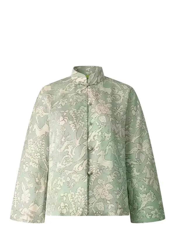 Shanghai Tang Mandarin-collar Silk Blouse - Green