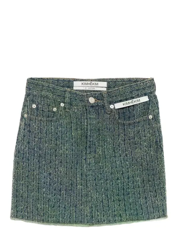 KIMHEKIM Logo-patch Knitted Skirt - Blue