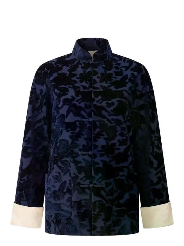 Shanghai Tang Jacquard Jacket - Blue