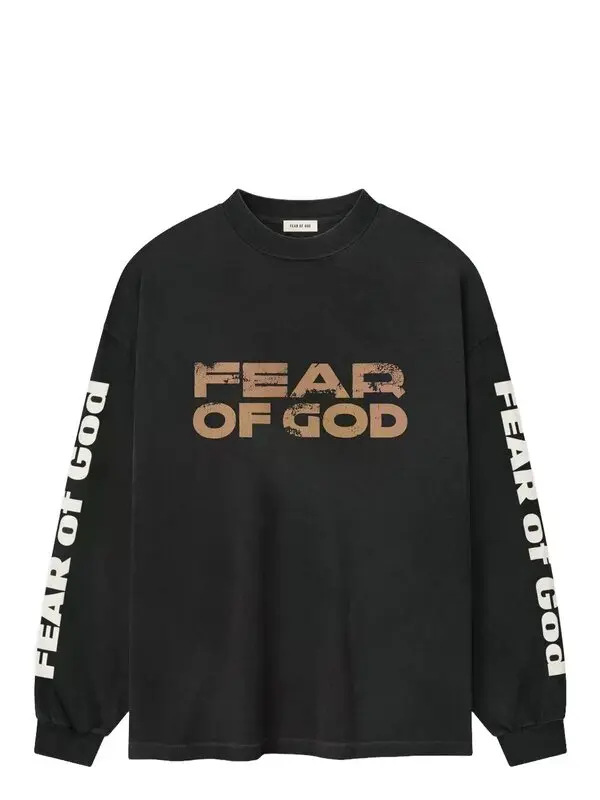 Fear Of God Long-sleeves Logo-print T-shirt - Black