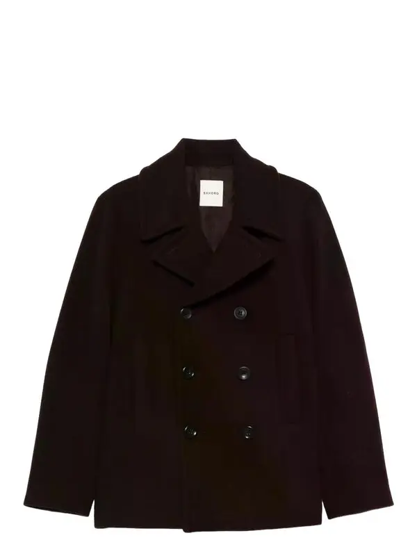 Sandro Double-breasted Pea Coat - Brown