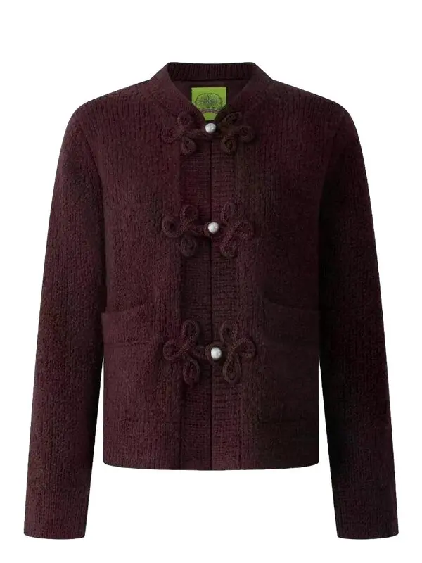 Shanghai Tang Knot-detail Cardigan - Purple