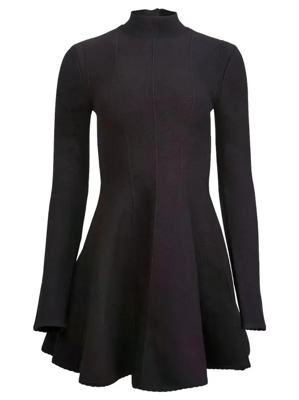 Fleur Du Mal Long-sleeve Flared Dress - Grey