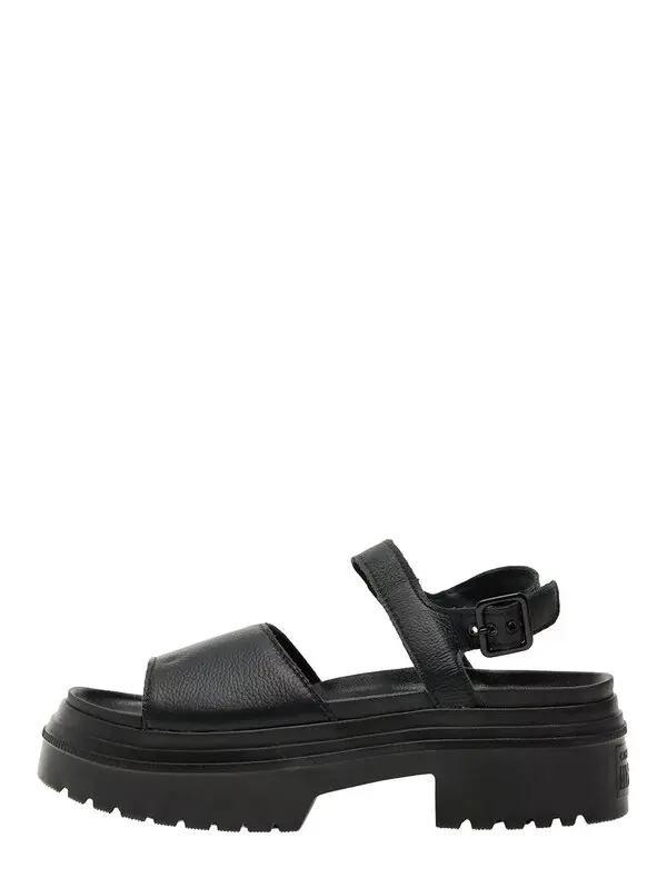 CONVERSE Lugged Heel Buckle-strap Platform Sandals - Black