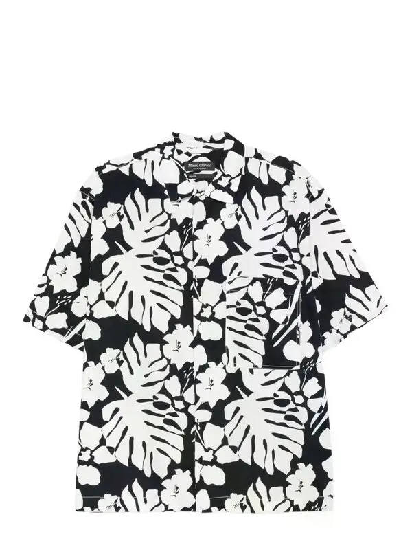 Marc O'polo Floral-leaf Print Shirt - Blue