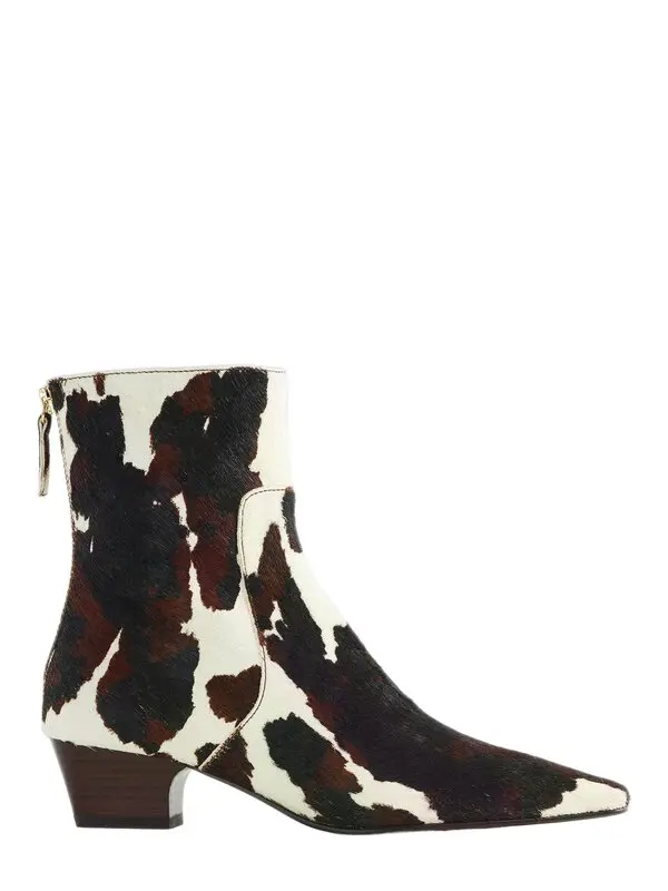 Madewell The Lexie Haircalf Ankle Boots - Dark Carob Multi