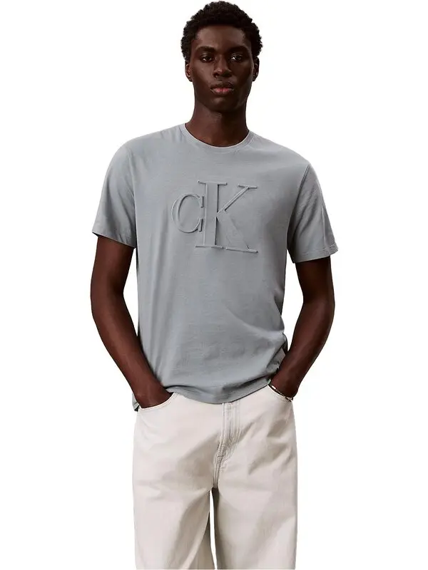 Calvin Klein Embossed Monogram Classic T-shirt - Lead