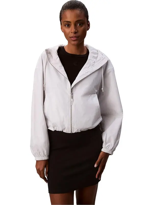 Calvin Klein Emblem Logo Jacquard Wind Jacket - Silver Haze