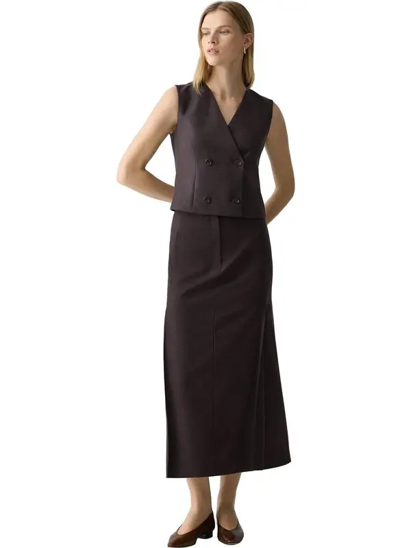 Theory Pleated Maxi Skirt - Cacao