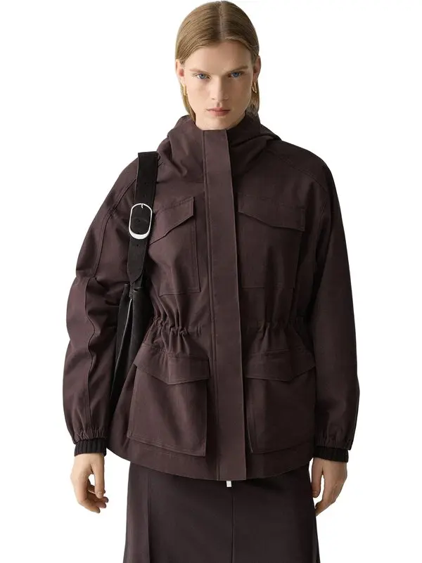 Theory Cinched Windbreaker Jacket - Cacao