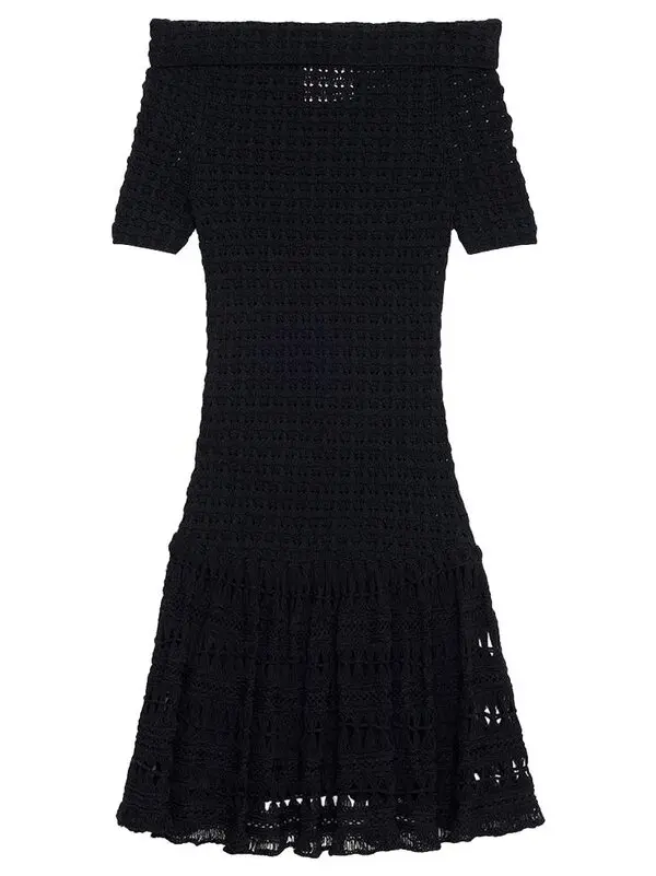 Isabel Marant Charlotte Crochet Mini Dress - Black