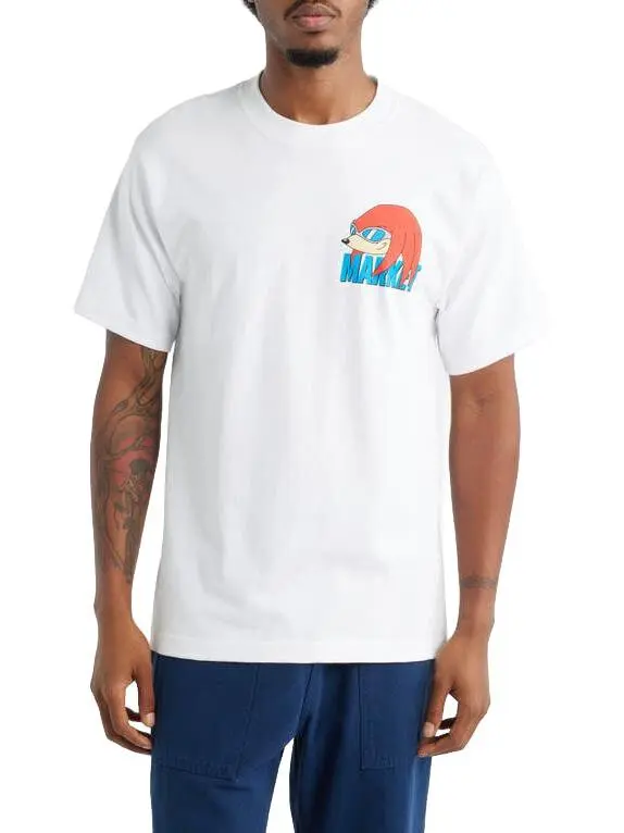 MARKET X Sonic Knuckles Cotton Graphic T-shirt - White