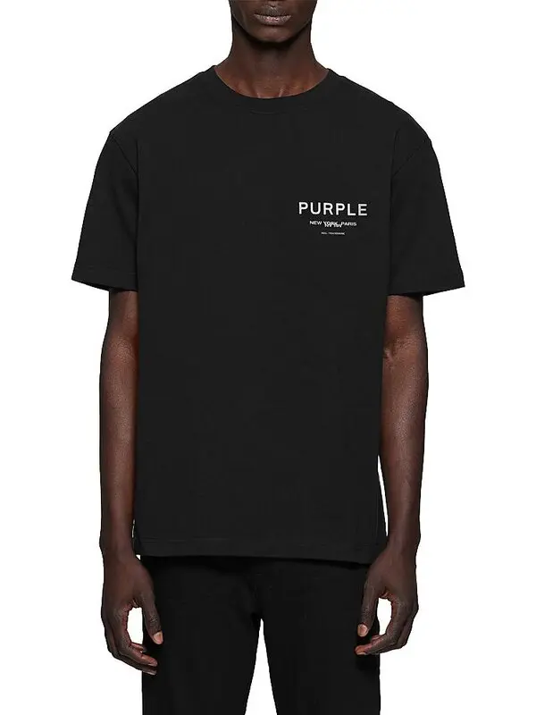 PURPLE BRAND Jersey Graphic Logo Tee - Black