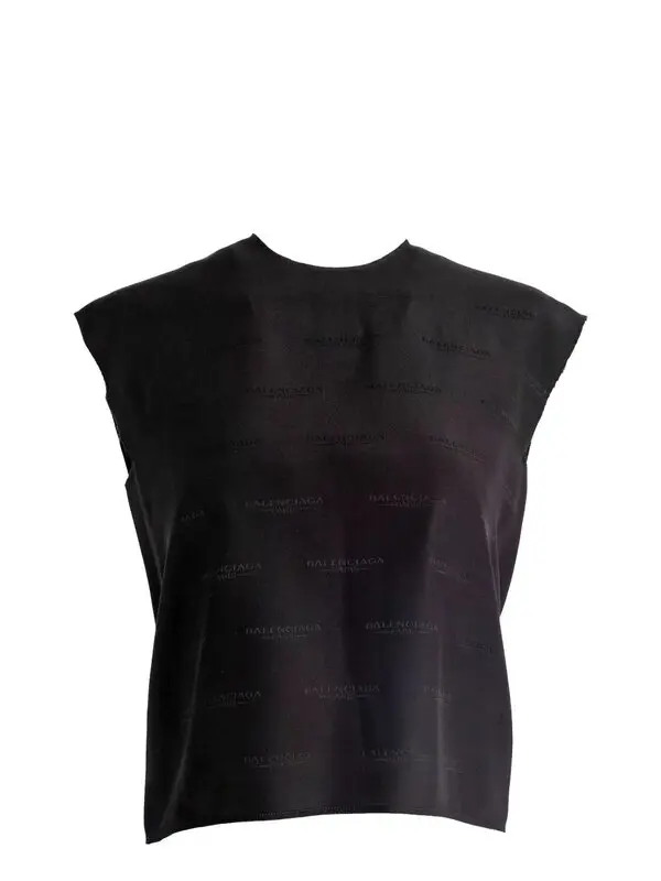 Balenciaga Logo-print Sleeveless Top - Black