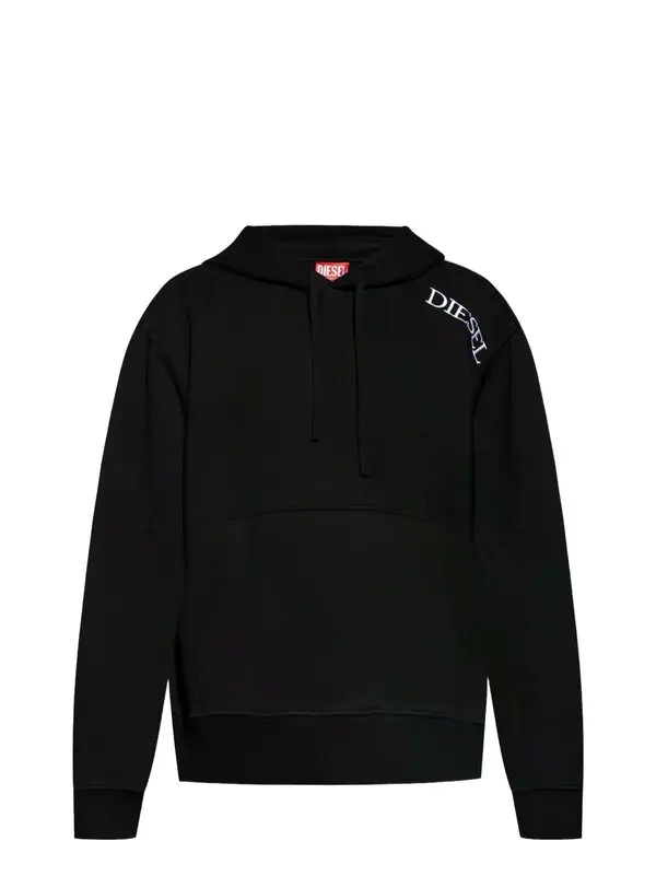 DIESEL® Logo-embroidered Hooded Sweatshirt - Black