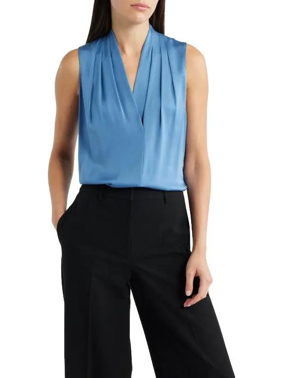 Kobi Halperin Mila Sleeveless Stretch Silk Top - Skyline