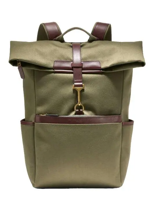 Cole Haan Brushed Twill Backpack - Olive Green/ch Madiera