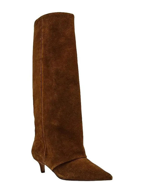 Steve Madden Luca Suede Tall Boots - Chestnut Suede
