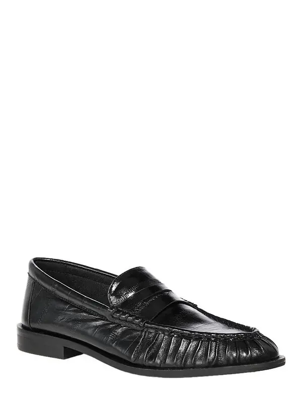 Aqua Hanah Loafer Flats - Black