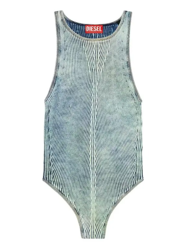 DIESEL® M-tansy Sleeveless Denim Bodysuit - Blue