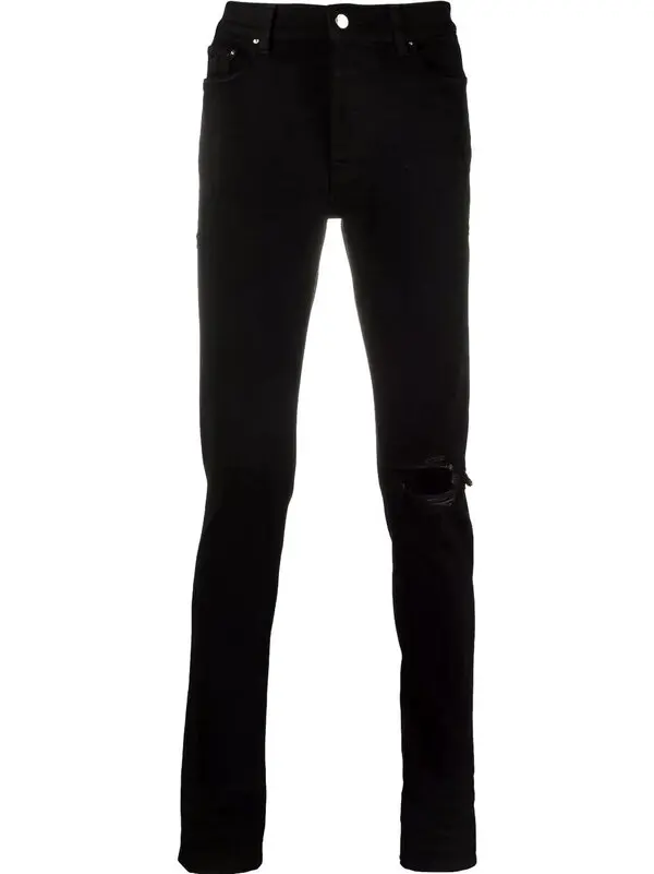 Amiri Distressed Slim-cut Jeans - Black