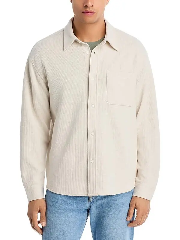 FRAME Waffle Textured Shirt - Warm White