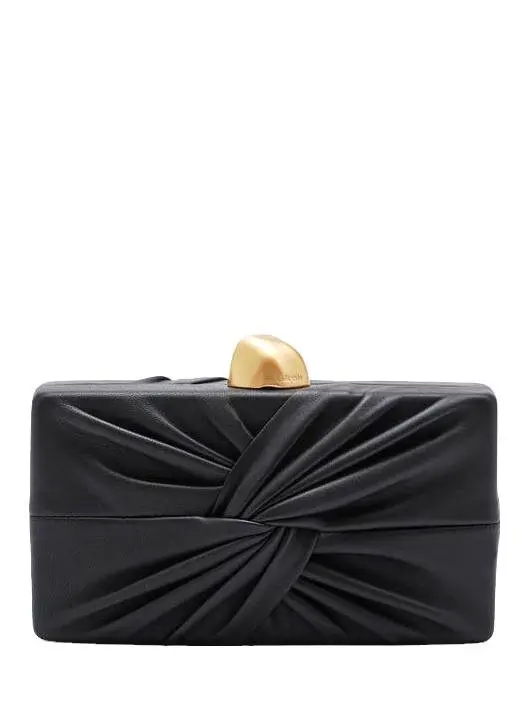 Cult Gaia Lisse Leather Clutch - Black
