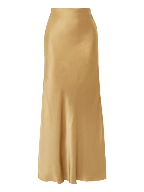 ANDRES OTALORA Silk-charmeuse Maxi Skirt - Gold
