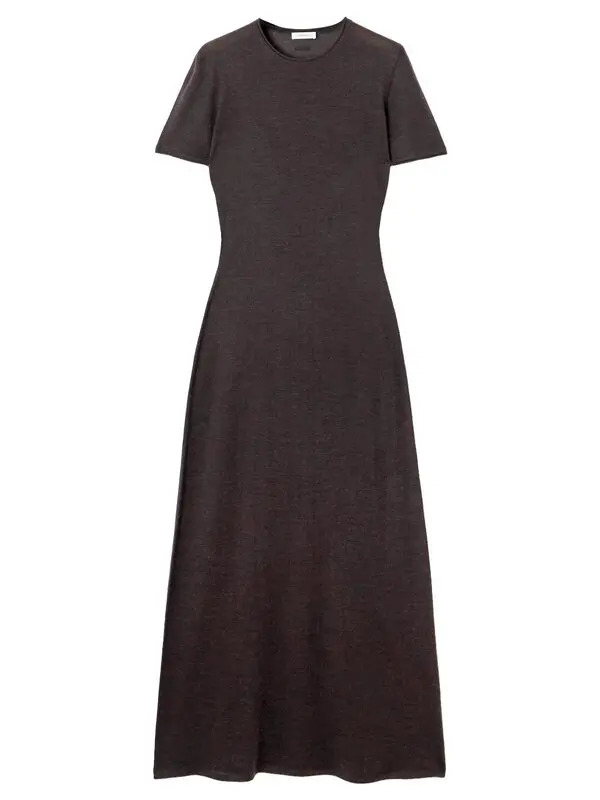 FERRAGAMO Cashmere, Wool And Silk-blend Midi Dress - Brown