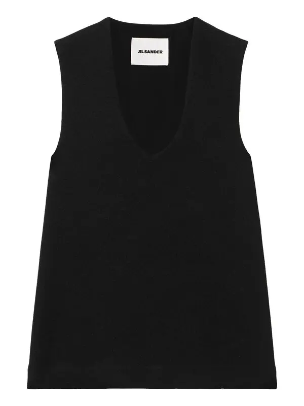 JIL SANDER Crepe Top - Black
