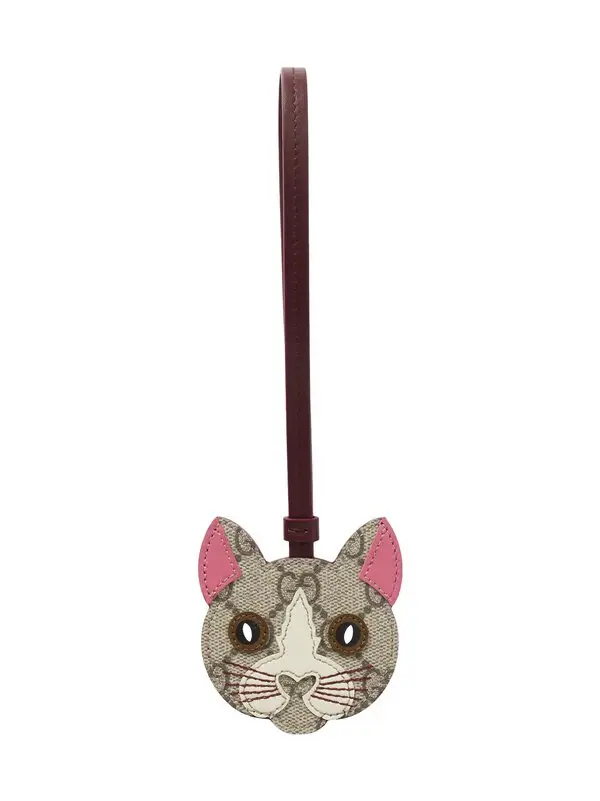 Gucci Leather And Printed Coated-canvas Bag Charm - Neutrals