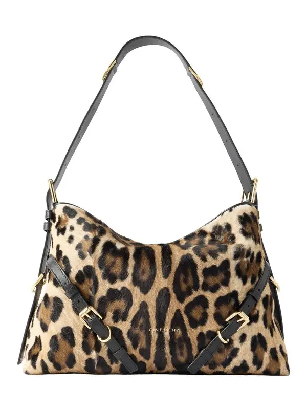Givenchy Voyou Medium Leopard-print Calf Hair Shoulder Bag - Animal Print