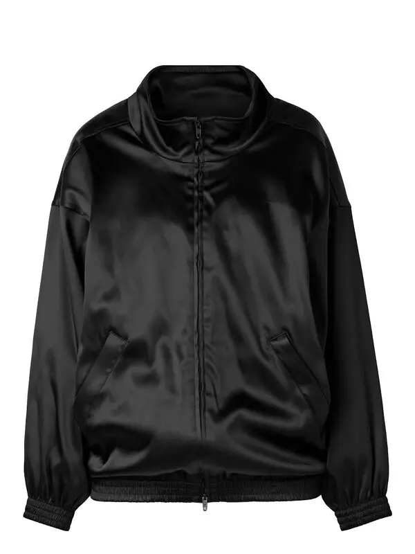 Balenciaga Satin Track Jacket - Black
