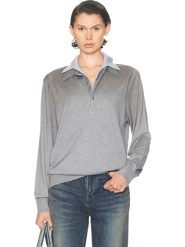Acne Studios Koyat Silky Wool Sweater - Sky Blue & Light Grey Melange