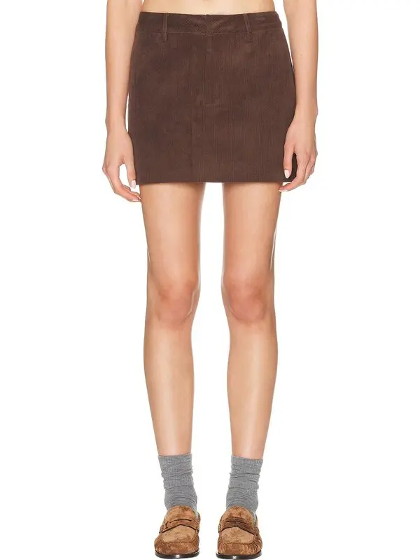 SEROYA Azalea Mini Skirt - Slate Brown