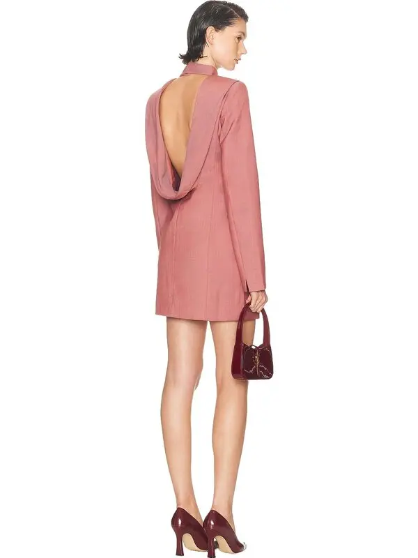 SEV Open Back Blazer Dress - Faded Red