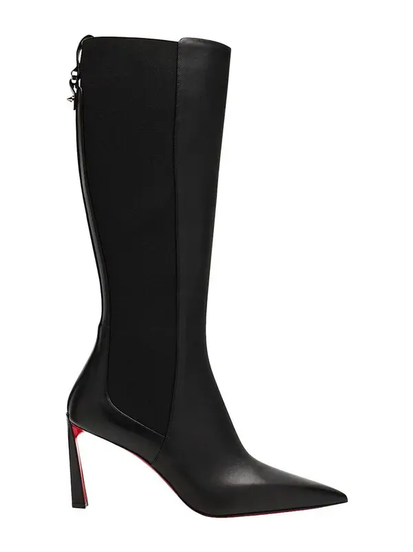CHRISTIAN LOUBOUTIN 85mm Condodo Leather Knee-high Boots - Black