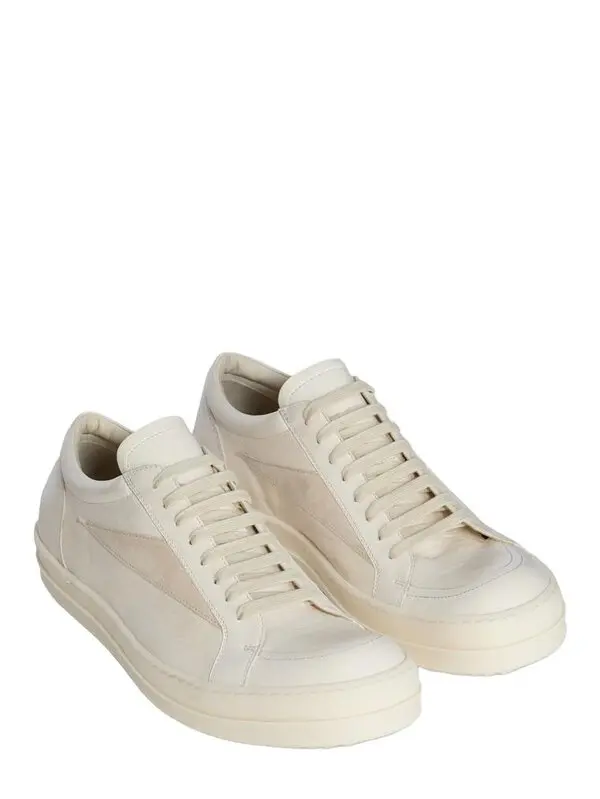 Rick Owens Concordians Vintage Leather Sneakers - White