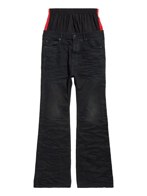 Balenciaga Layered Flare Jeans - Black